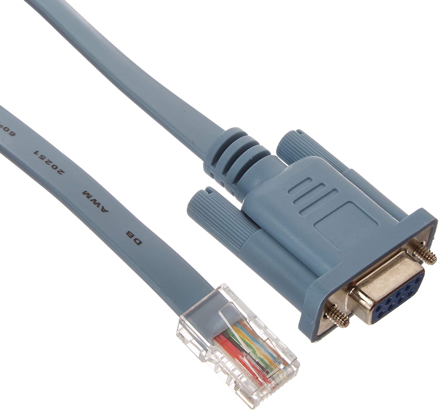 Cisco Compatible 6 ft. Rollover Console Cable RJ45 Male to DB9 Female ...