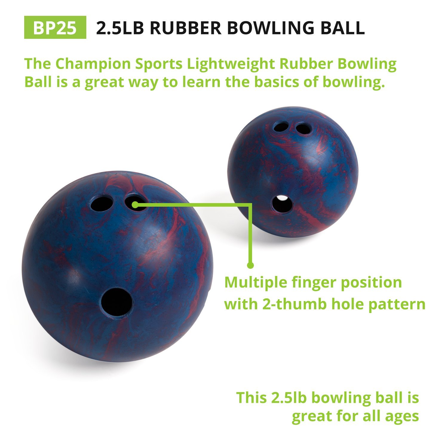 Champion Sports 2.5-pound bola de bolos de hule liviano - Compra en ...