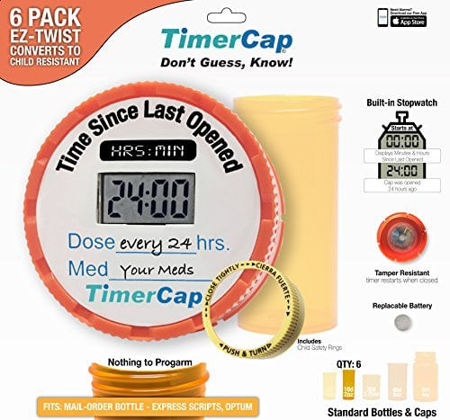 Caps con STD. 2 oz. Viales (QTY 6) – LCD Cronómetro Temporizador ...