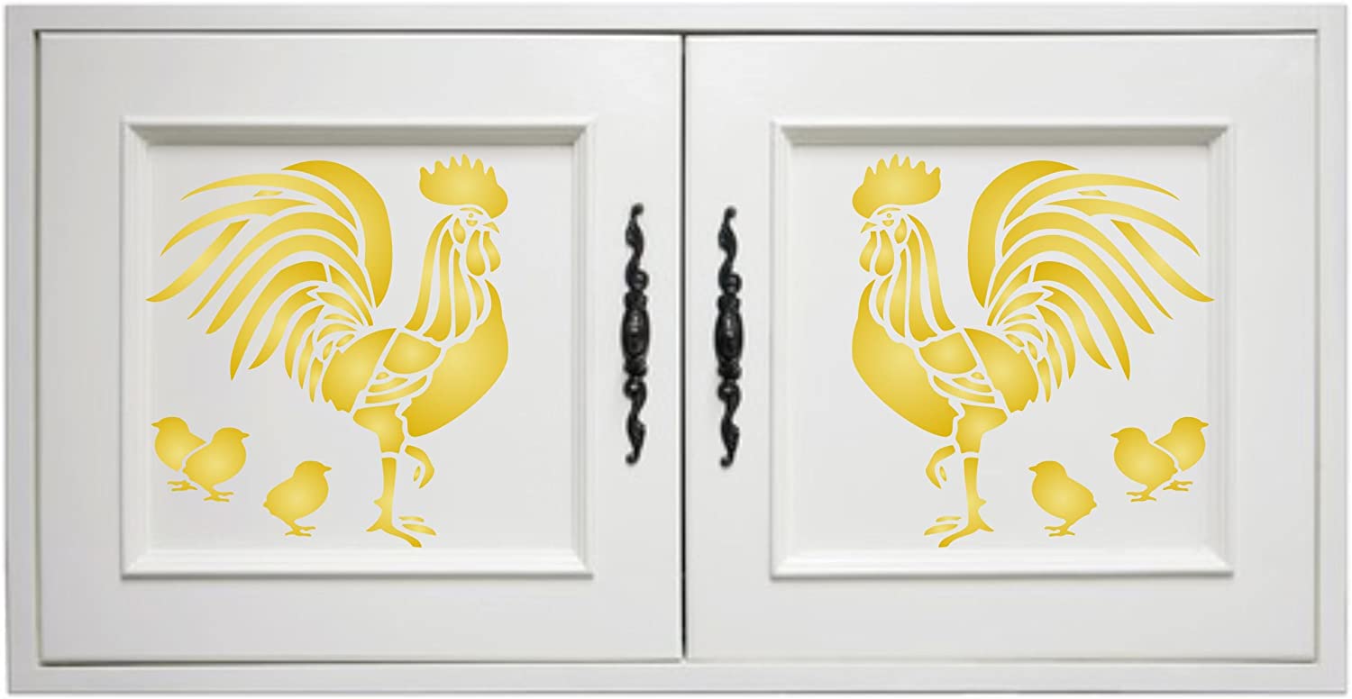 Gallo Mural Stencil – Reutilizables para pared Plantillas para la ...