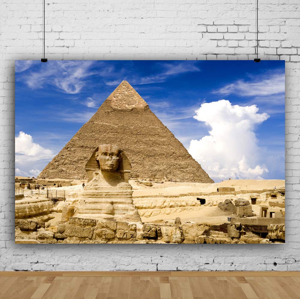 Baocicco 10x8ft Egyptian Pyramids Backdrop The Great Sphinx Weathered ...