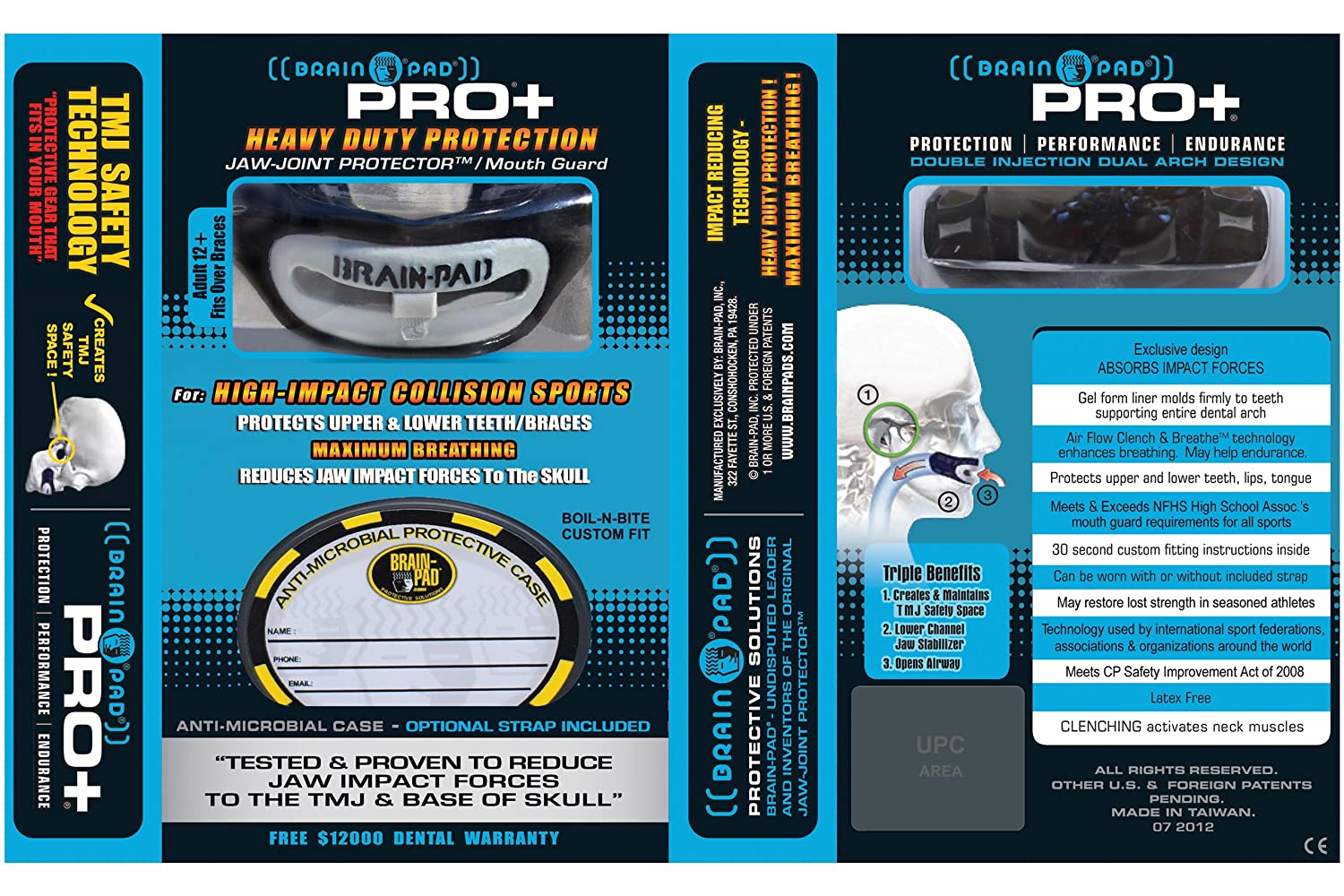 Brain-Pad Pro + Plus doble laminadas Correa/sin tirantes Combo en One ...